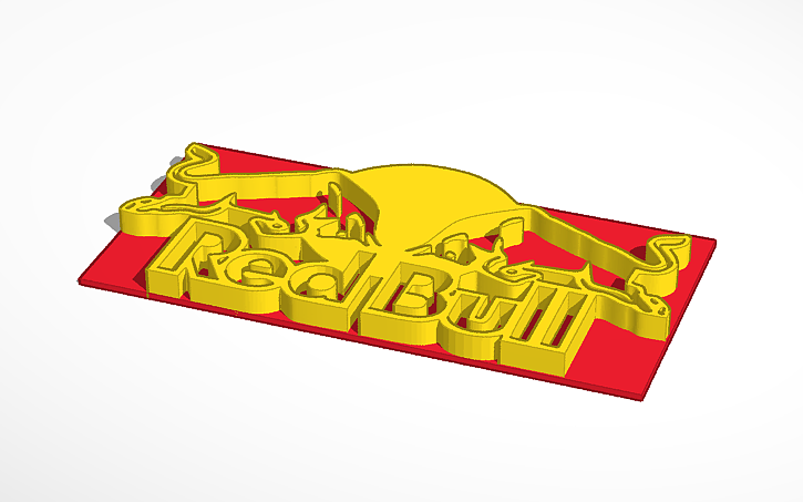 3D design red bull logo - Tinkercad