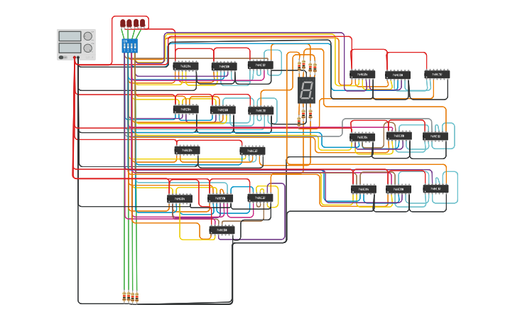 Circuit Design Display 7 Segmentos Tinkercad