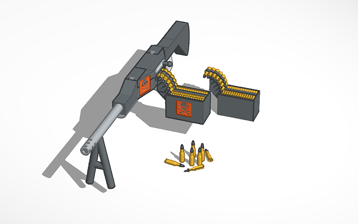 3D design Machine-gun - Tinkercad