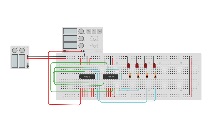 Circuit design JK FLIP FLOP COUNTER - Tinkercad