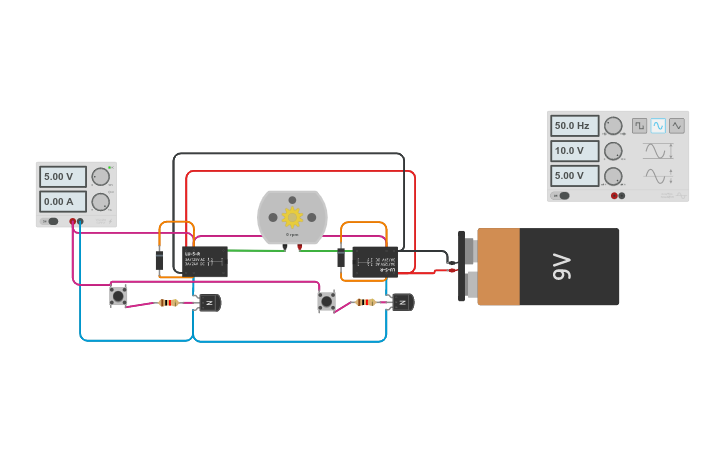 Circuit design Puente H - Tinkercad