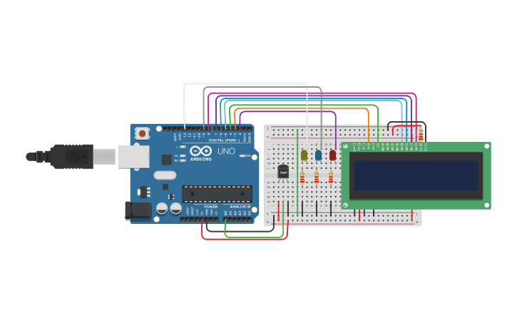 Circuit Design Reto 3 Sensor De Temperatura Con Pantalla Lcd Y Leds G