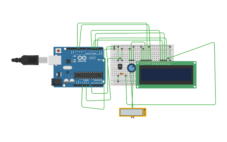 Circuit design Digital Thermometer - Tinkercad