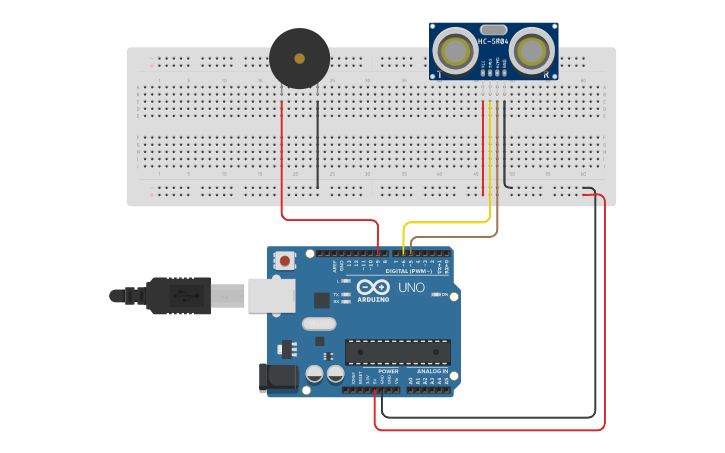 Circuit design Equipamento Para Cegos-Sensor Ultrassônico - Tinkercad