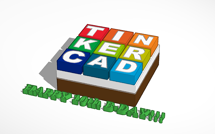 3D design Tinkercad's 10th B day!! #tinkercad10 | Tinkercad