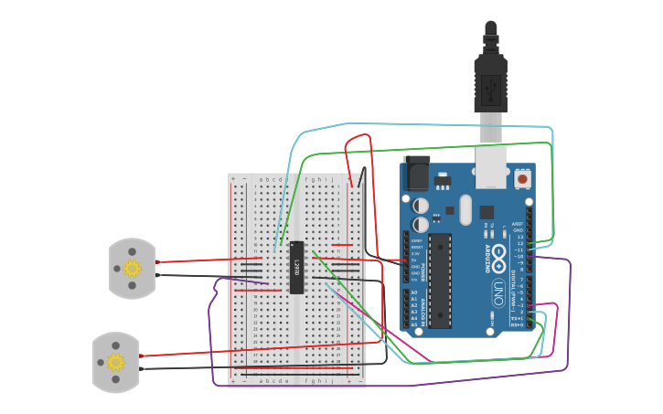 Circuit Design Sumobot Tinkercad