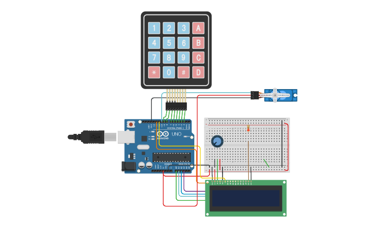 Circuit design Projeto II - FINAL SEM I2C | Tinkercad