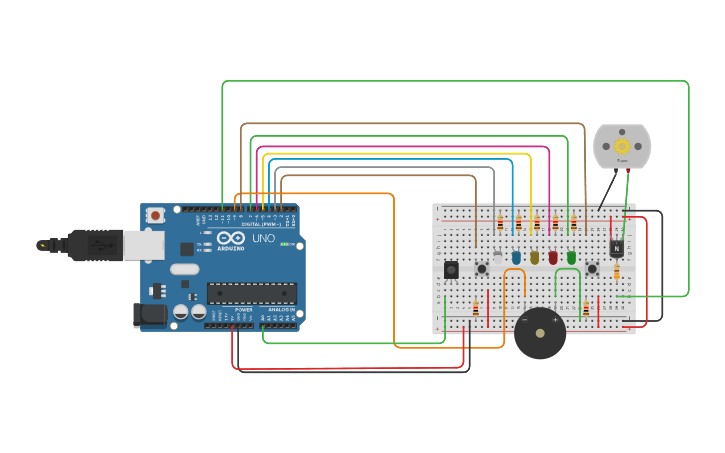 Circuit design RULETA - Tinkercad