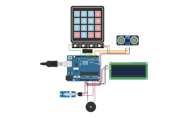 Circuit Design Password Based Door Lock Tinkercad
