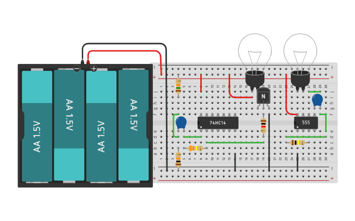 Circuit design Flash Light - Tinkercad
