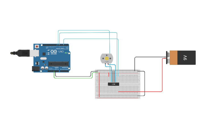 Circuit Design Copy Of Arduino Controlling A Dc Motor Using H Bridge Tinkercad 5995