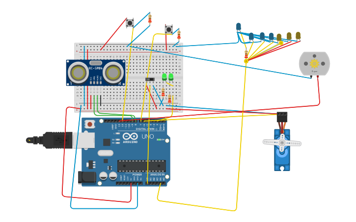 Circuit Design Copy Of Ultrasonic Distance Sensor Led Bar Graph Tinkercad