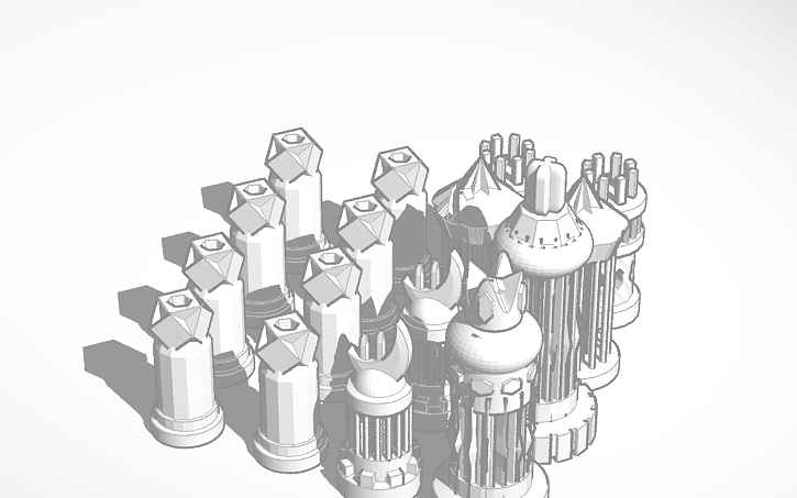 3D design chess pieces - Tinkercad