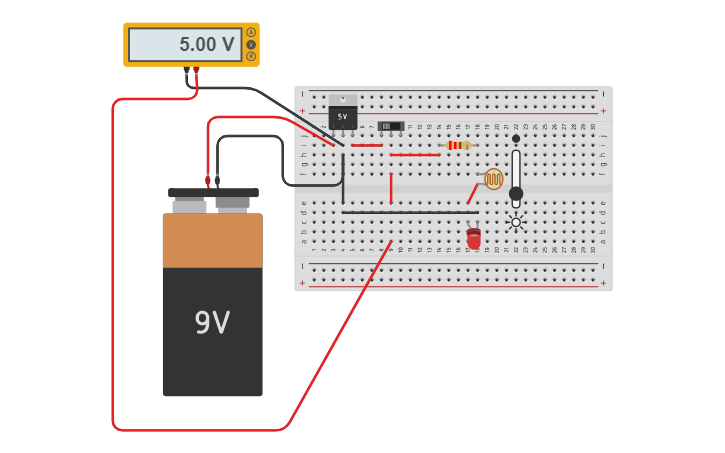 Circuit design SIMULACION DE SENSOR LDR - Tinkercad