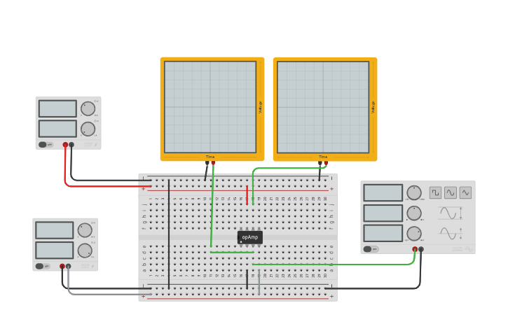 Circuit design Copy of Lab 3B: Non-Inverting Zero Level Detector - Tinkercad
