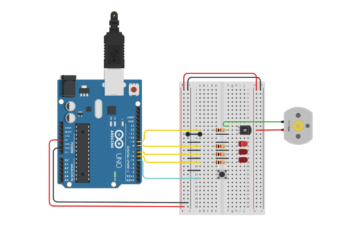 Circuit design Fan with 3 Speeds - Tinkercad