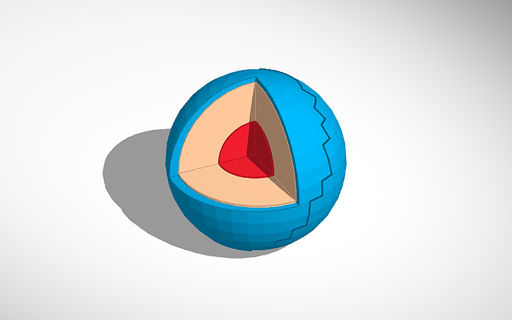 3D design Corte transversal de la Tierra | Tinkercad