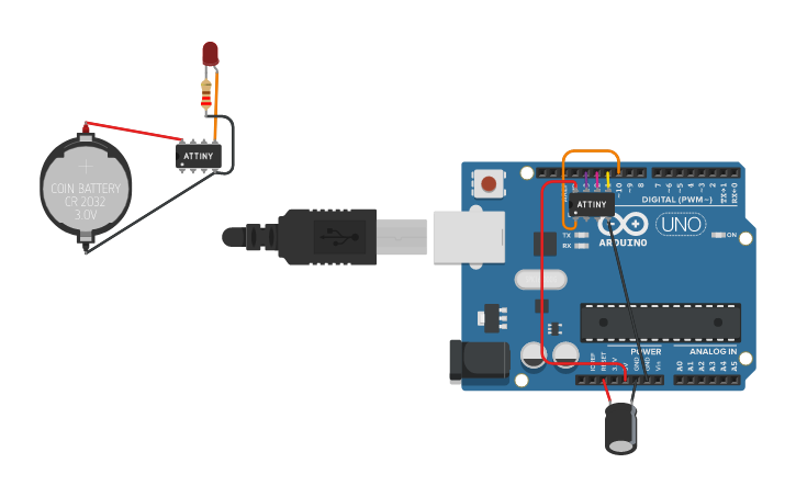 Circuit design ATtiny - Tinkercad