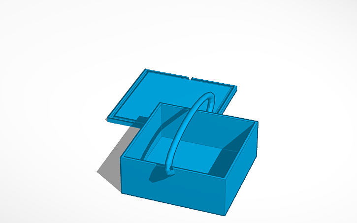 3D design box with handle and lid | Tinkercad