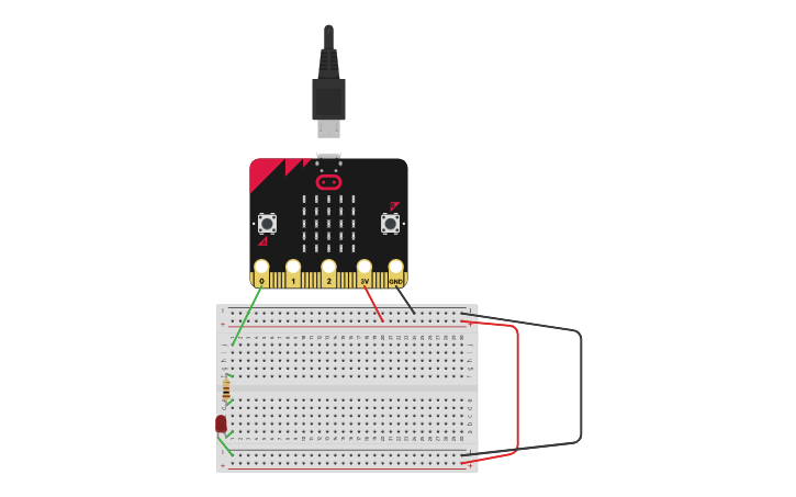 Circuit design Microbit Led Protoboard - Tinkercad
