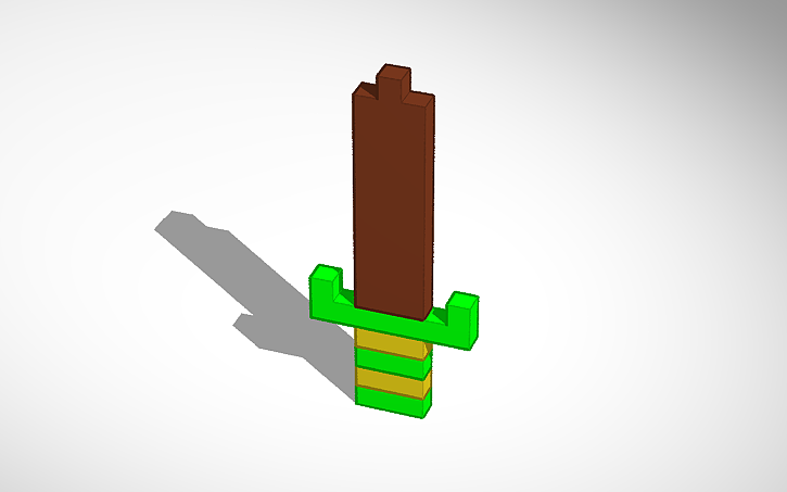 3D design 8-bit Lv1 Sword ("Wooden sword") (Zelda) | Tinkercad