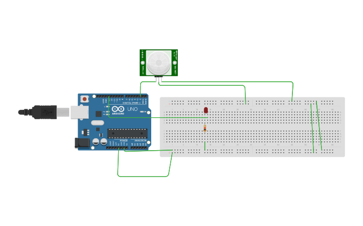 Circuit design PIR Sensor - Tinkercad