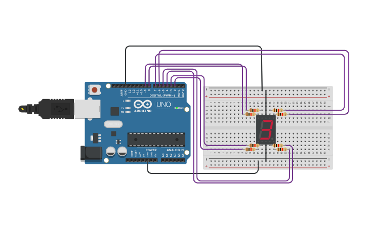 Circuit Design Report 1 9 Seven Segment Indicator Tinkercad
