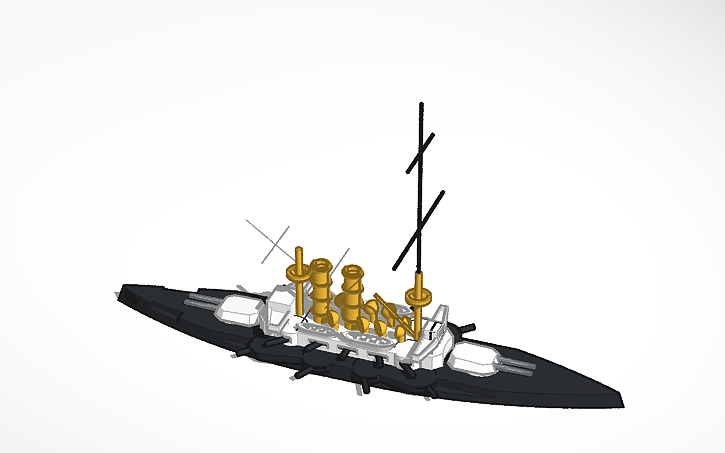3D design HMS Canopus/ HMS Thunderchild - Tinkercad