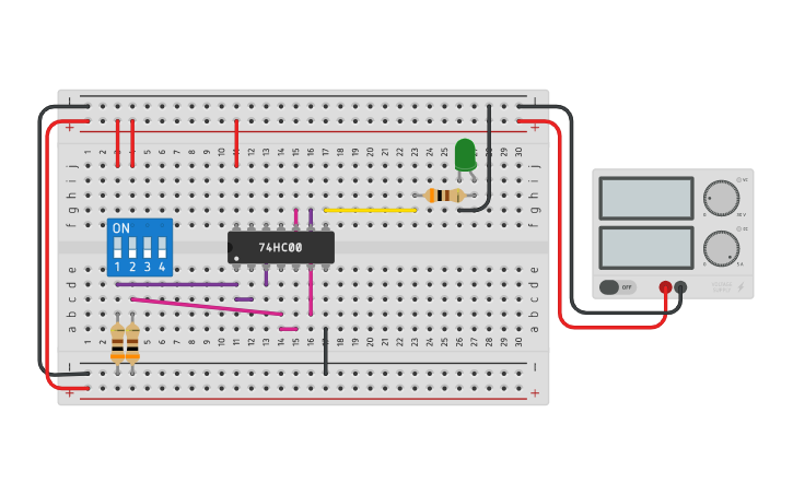 Circuit design OR Gate Operation using NAND Gate | Tinkercad