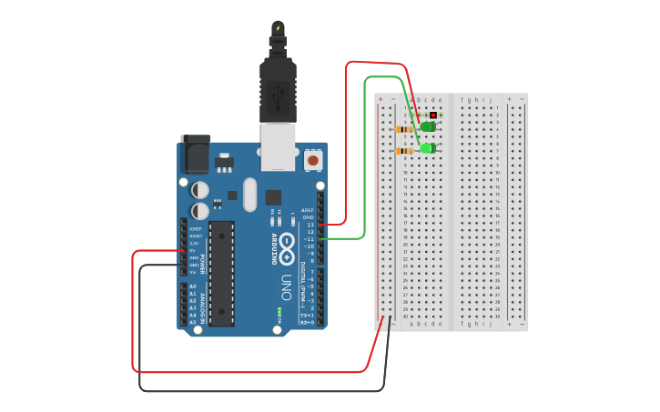 Circuit design Lesson 2A Blinkers - Tinkercad