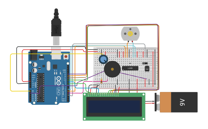 Circuit design Dc motor control - Tinkercad