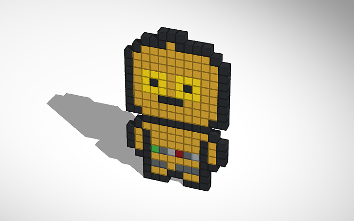 3D design C-3PO Pixel Art | Tinkercad