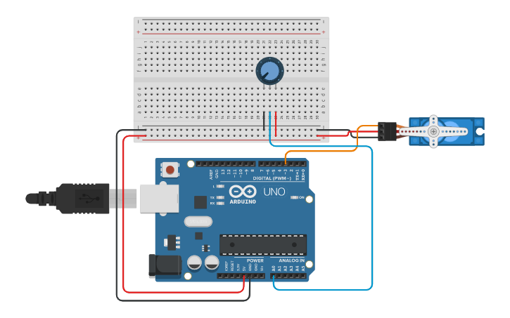 Circuit Design Servo Tinkercad