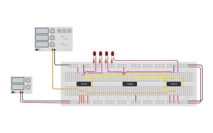 Circuit design Syncron teller - Tinkercad