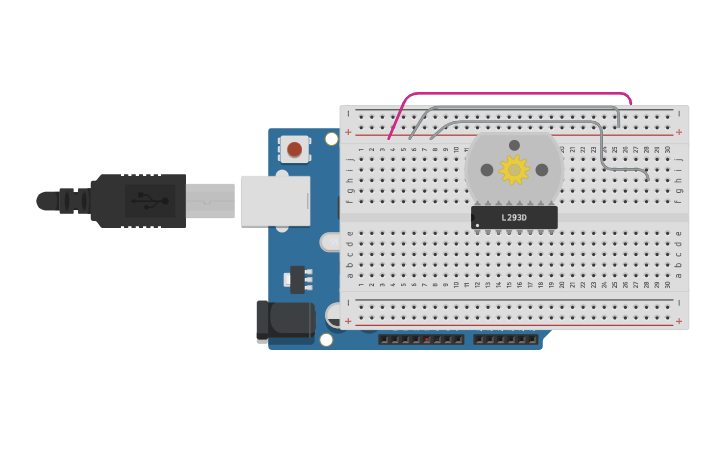 Circuit Design Dc Motor By Using H Bridge Motor Driver [l293d] In