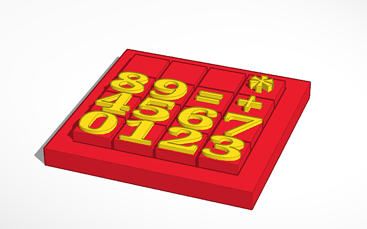 3D design Number Pad - Tinkercad