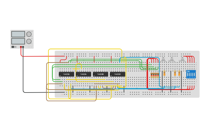 Circuit design 2-Bit Comparator Circuit - Tinkercad