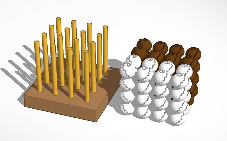 3D design 4 in a row 3D version - Tinkercad