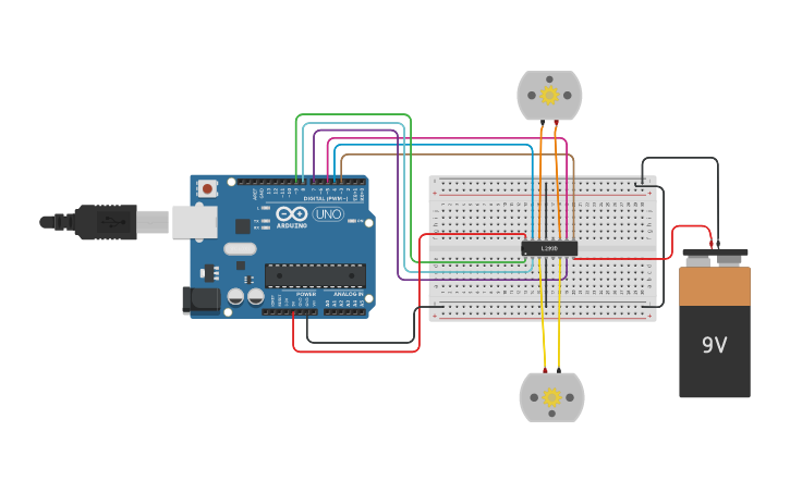 Circuit design Controlling a DC Motor | Tinkercad
