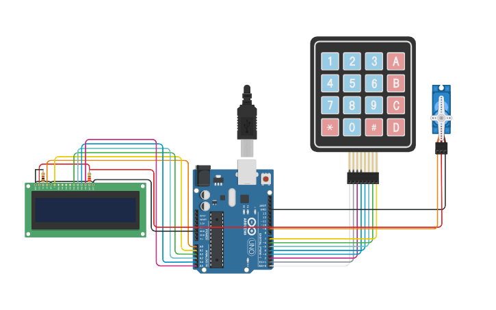 Circuit design Password based Door lock | Tinkercad