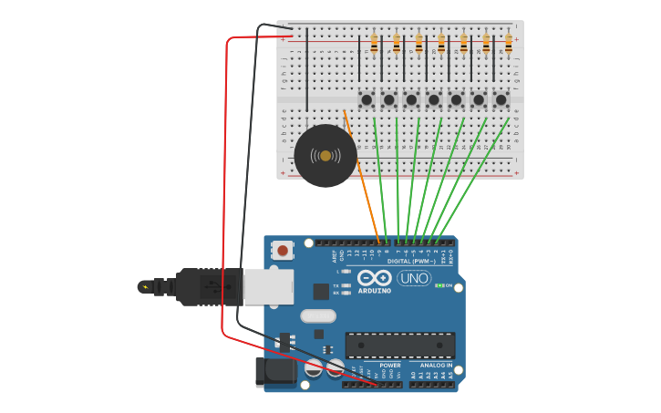 Circuit Design Piano Tinkercad