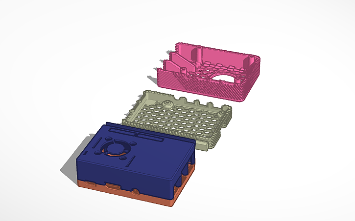 3D design Raspberry Pi4 with Rails | Tinkercad