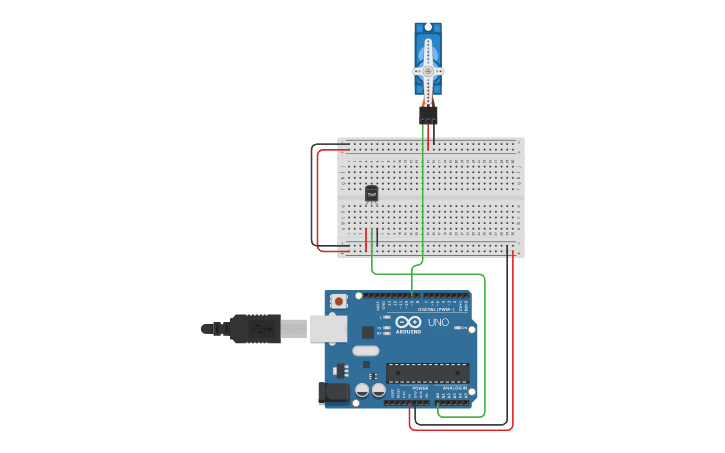 Circuit design Temperature sensor&servo - Tinkercad Circuit design Temperature sensor&servo - Tinkercad