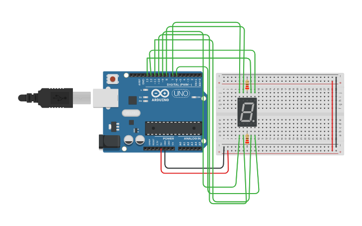 Circuit design Activity 10. Practice with Seven Segment Display and LCD | Tinkercad