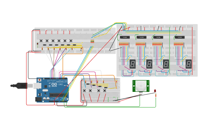 Circuit design Automated lift management | Tinkercad
