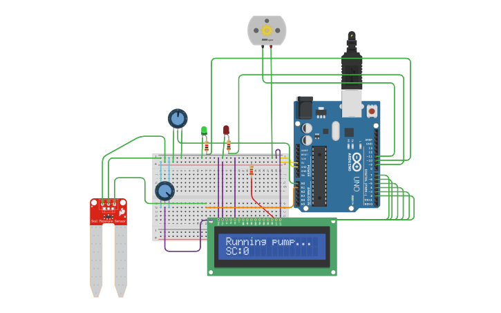 Circuit Design Automatic Irrigation System Tinkercad