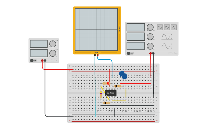 Circuit design Active Band-Pass Filter - Tinkercad