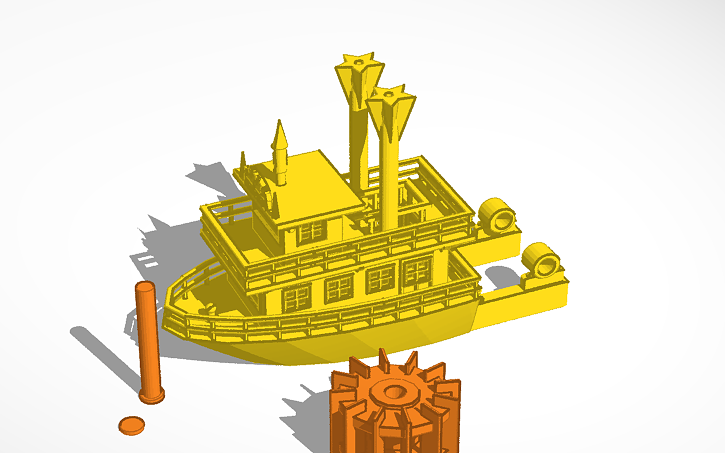 3D design Paddle Wheel Boat v4 | Tinkercad