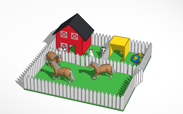 3D design villageria farm - Tinkercad