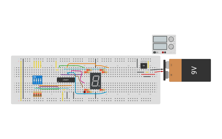Circuit design Display 7 seg - Tinkercad